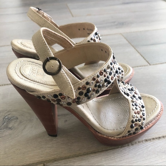 Frye | Shoes | Frye Joy Studded Leather Distressed Heels | Poshmark